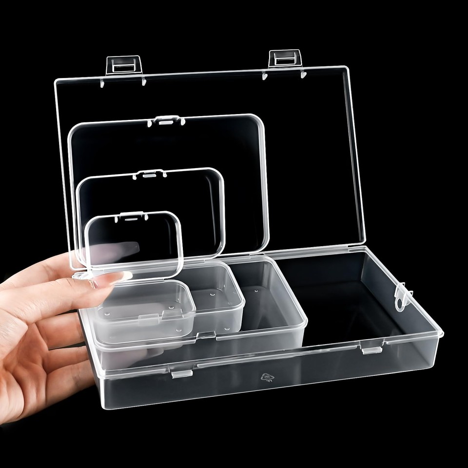 24 Pack Mixed Sizes Small Plastic Storage Containers, Mini Rectangular ...