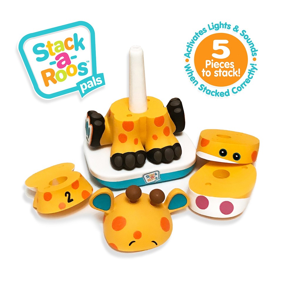 Stack-a-Roos Pals: Baby Giraffe- Lights & Sounds, 5 Piece Stacking ...