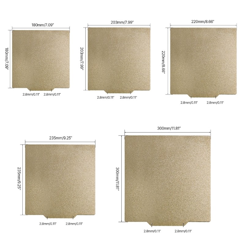 3D Printer Bed PEI Double Sided Printing Textured Spring Steel Platform ...