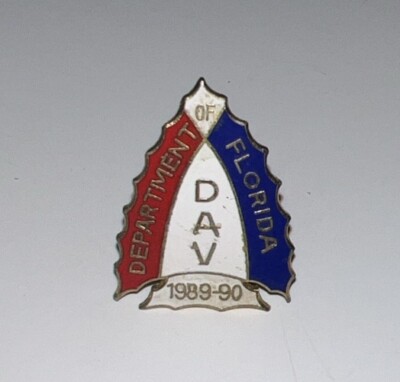 Vintage Department of Florida DAV 1989-1990 arrowhead shaped Florida ...