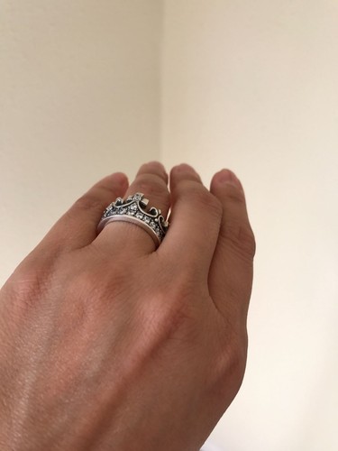 925 STERLING SILVER QUEEN MARY CROWN RING With CUBIC ZIRCONIA FREE ...