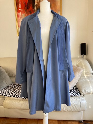 Pizazz Vintage Blue Swing Coat With Padded Shoulders | eBay
