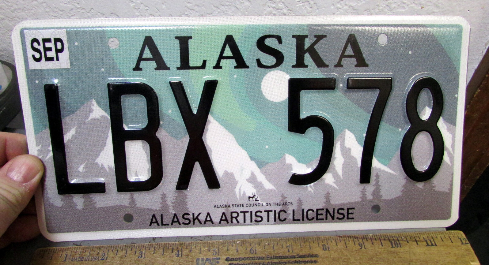 Alaska License Plate sept 2016 Northern Lights & Mountains, LBX 578 ...