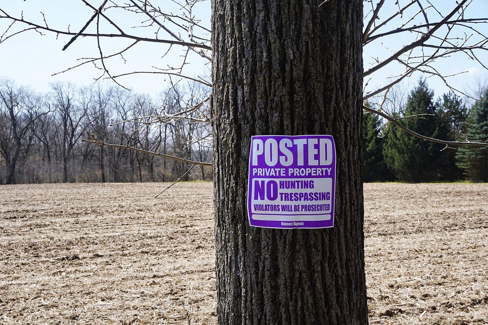Posted Sign Purple Private Property for outdoors - 11" x 11" 100 per ...
