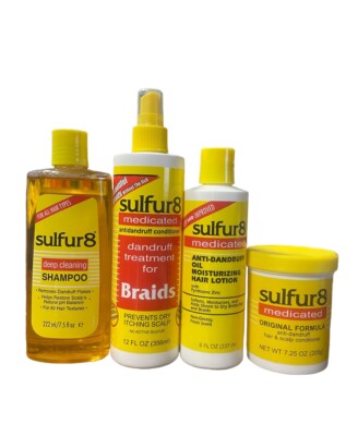 Set Of 4 Sulfur 8 Medicated Shampoo Braids , Lotion, Conditioner | eBay