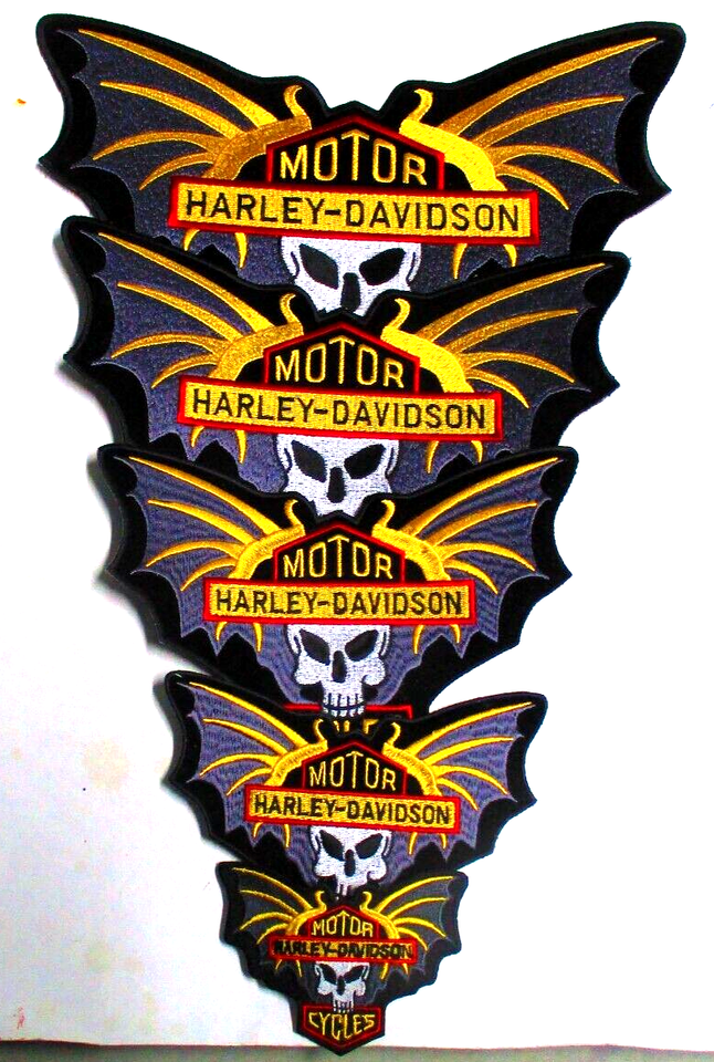 Harley Batwing Skull patch vintage HD motorcycle collectible biker vest ...