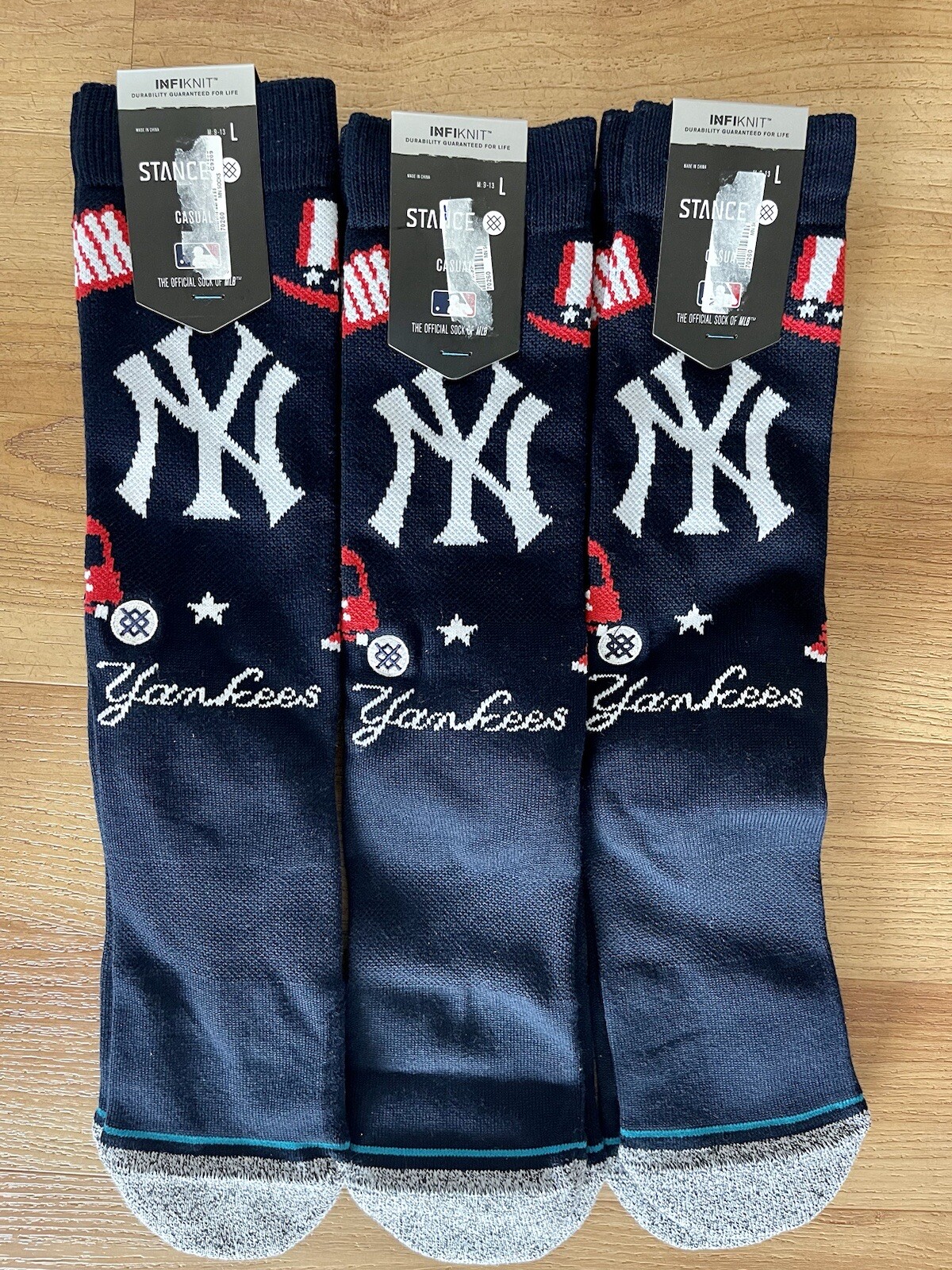 Lot Of 3 Stance New York Yankees Landmark Crew Socks Men's Size Large 9 ...