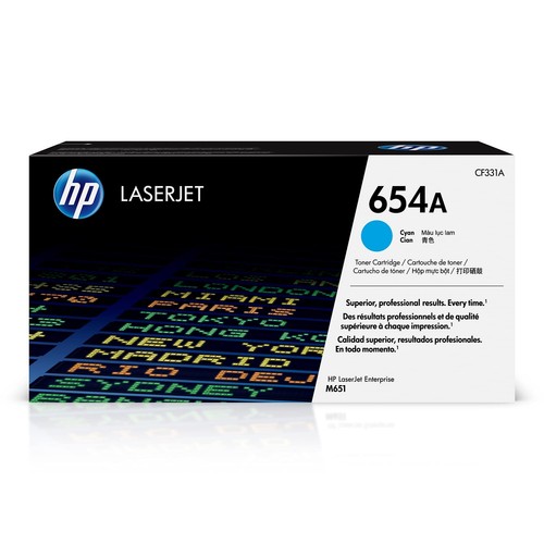 HP CF331A 654A Original LaserJet Toner Cartridge, Cyan, Single Pack | eBay
