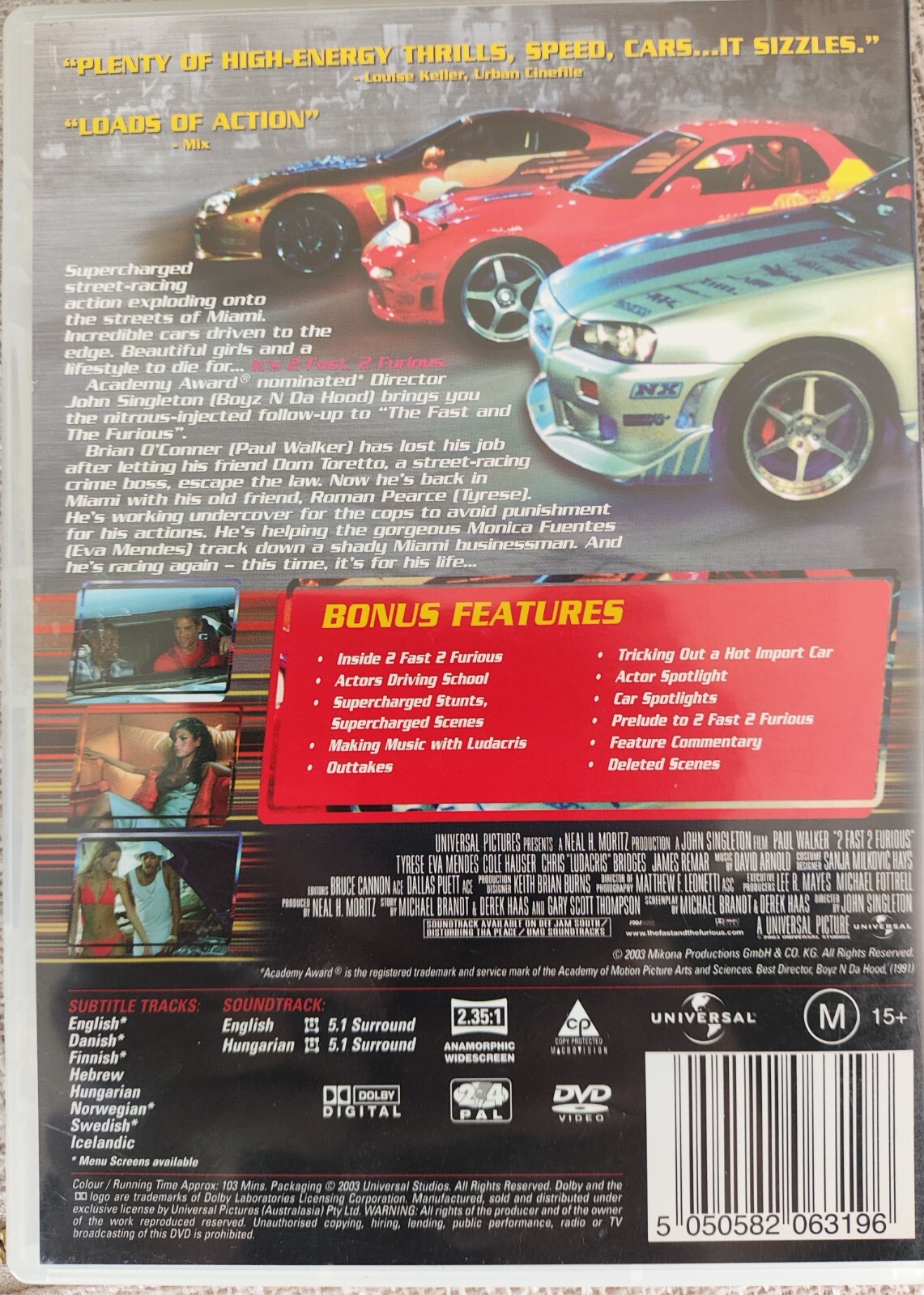 2 Fast 2 Furious (DVD, 2003), Free Postage 5050582063196 | eBay