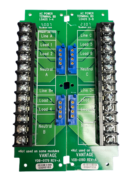 Vantage VDB-0179 & VDB-0180, AC Power Terminal Boards Loads 1-8 ...