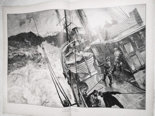 Sturm im Golf von Biscaya, by W. H. Overend -- 1886 - Original 22x16 in ...