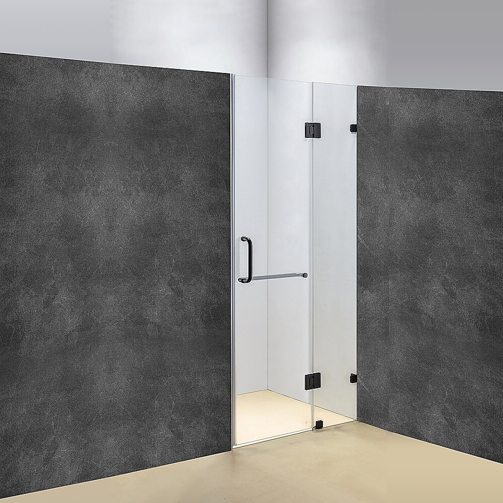 100 x 200cm Wall to Wall Frameless Shower Screen 10mm Glass By Della ...