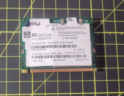 IBM Wireless Mini PCI Card 802.11B/G Intel 2200BG Wireless Card 93P3483 ...