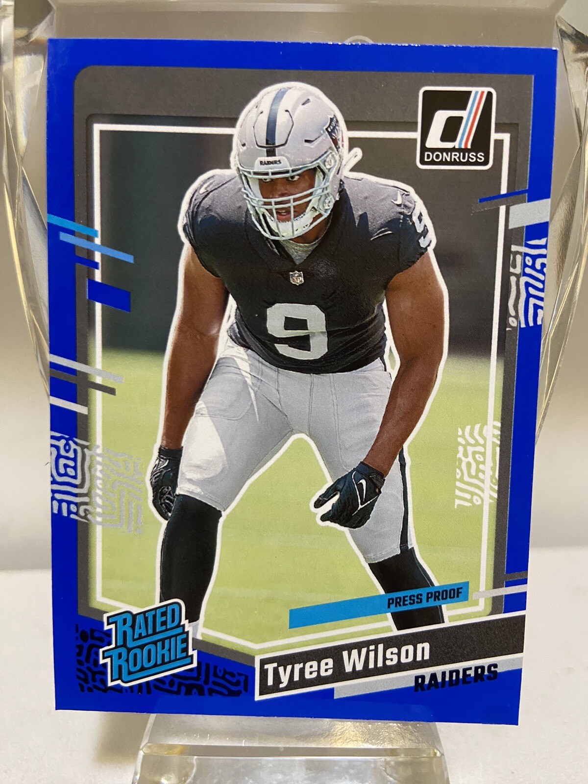 2023 Donruss Rated Rookie Press Proof Blue Tyree Wilson RC Las Vegas ...