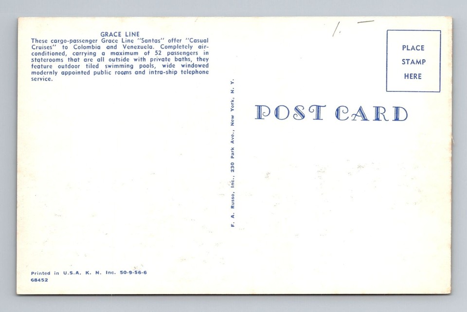Grace Line cargo Passenger Ship, Grace Line Santas, Antique Vintage ...