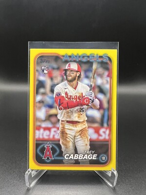 2024 Topps Series 1 Trey Cabbage Rookie Los Angeles Angels Yellow ...
