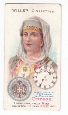 1908 Trade Card of TIME & MONEY Card in GREECE Greek Drachma | eBay