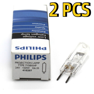 2 PCS PHILIPS 7158XHP 24V150W G6.35 50hours FCS Instrument Lamp Light ...