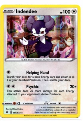 Pokemon Card INDEEDEE Rare Holo 056/072 Shining Fates NEW | eBay