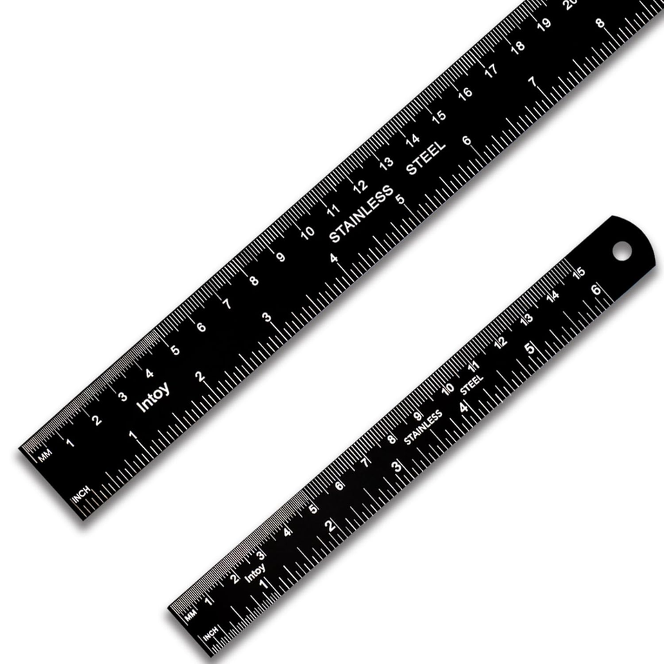 Metal Ruler Kit 12 Inch and 6 Inch, Stainless Steel Rulers with ...