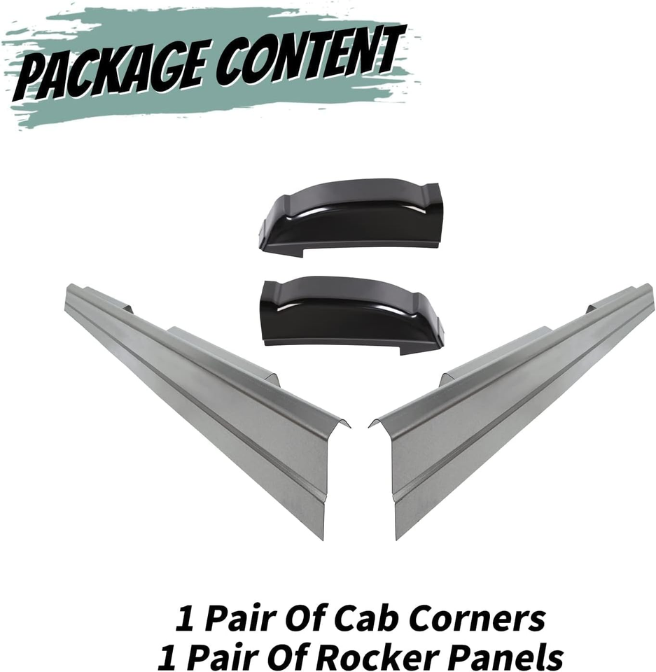 Cab Corner & Rocker Panel Replacements Compatible with 1999-2007 Chevy ...