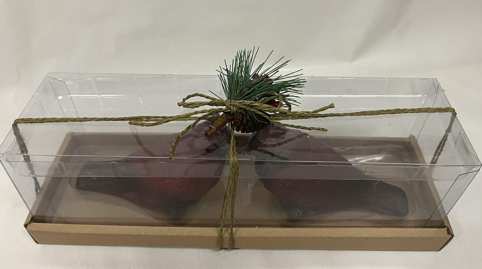 Cardinal Red Bird Figurines Wax Candles Set of 2 Gift Box for Christmas ...