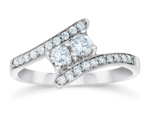 Awesome Two Stone Design With White Sapphire Classic Women's Silver ...