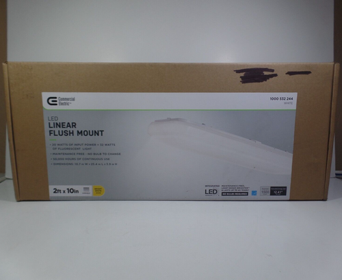 Commercial Electric LED Linear Flush Mount Light 2'x10" 1500lumen 1000 ...