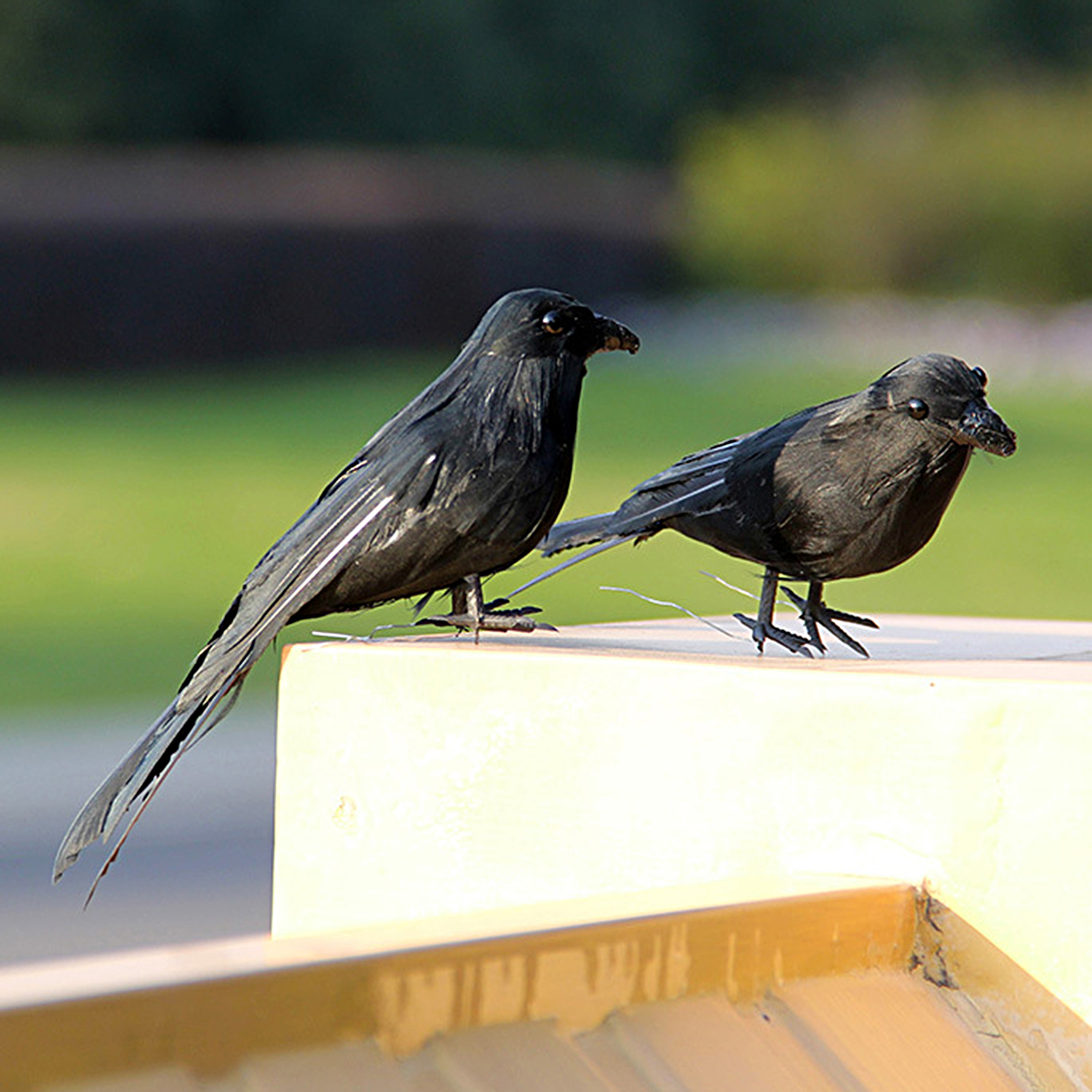 Faux Crow Standing/flying Home Garden Decoration Halloween Party Decor ...