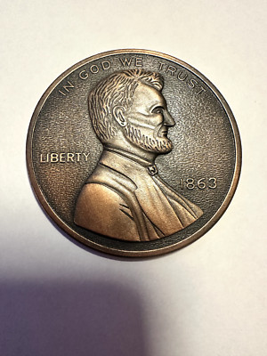 Lincoln's Gettysburg Address Commemorative 1863 3" Penny Coin | eBay
