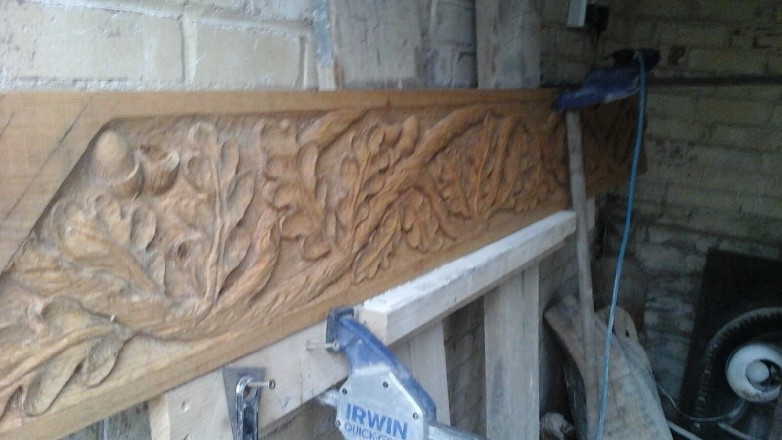 Oak bargeboard, oak gothic bargeboard, oak leaf panel carving,oak ...