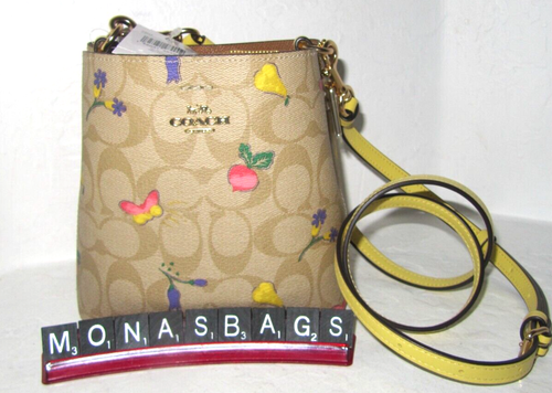 Coach C8255 Mini Town Bucket Bag Signature Canvas Dreamy Veggie Print ...