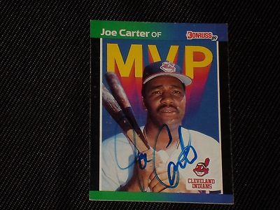 JOE CARTER 1989 DONRUSS MVP SIGNED AUTOGRAPH CARD #BC-3 CLEVELAND ...