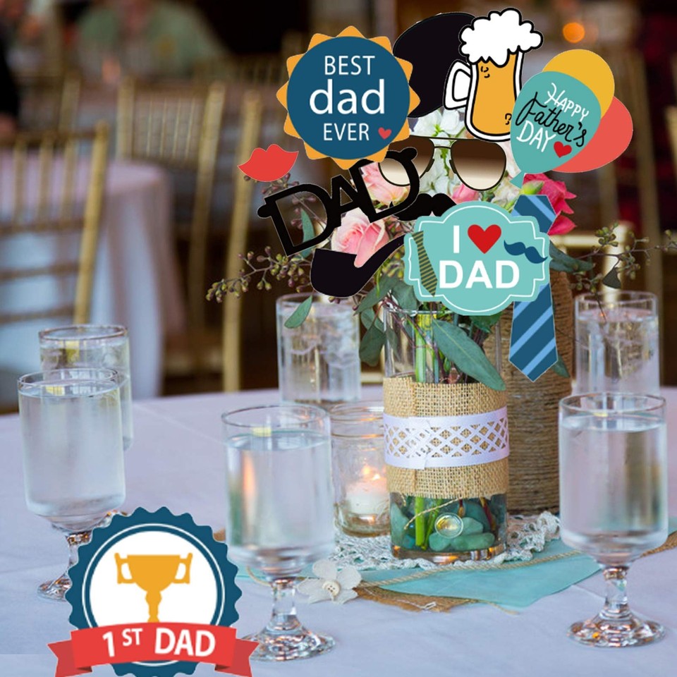 Father's Day Photo Booth Props 21 Pack Birthday Party Accessory We Love ...