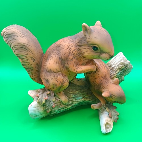 Vintage Homco Porcelain Squirrels On Log Masterpiece Made in Mexico | eBay