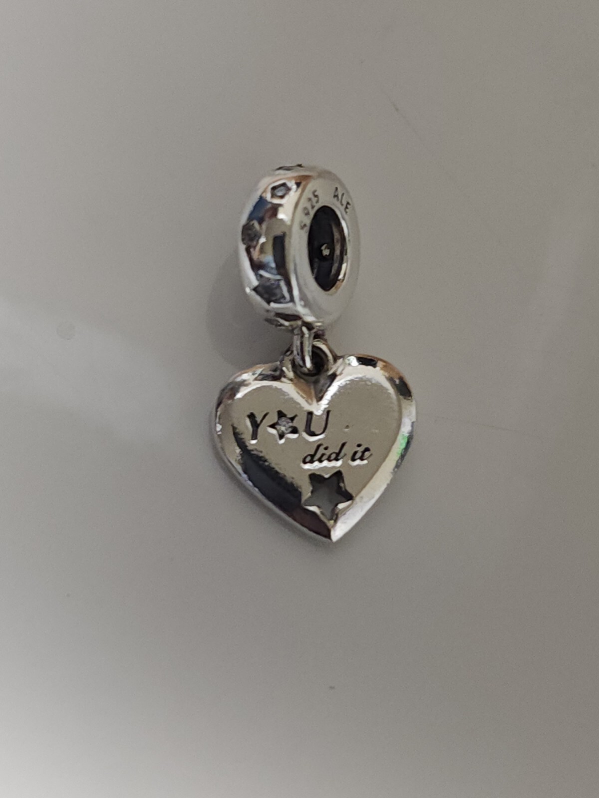 Authentic PANDORA #799323c01 Congratulations Heart & Stars Dangle Charm ...
