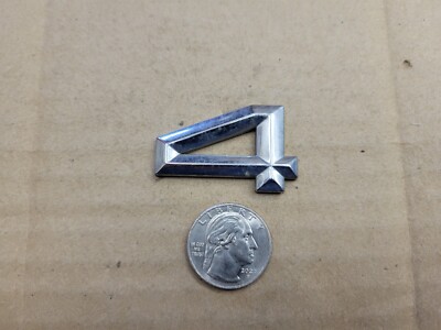 OEM "4" Chrome Individual Letter Lettering Emblem Badge Logo Nameplate ...