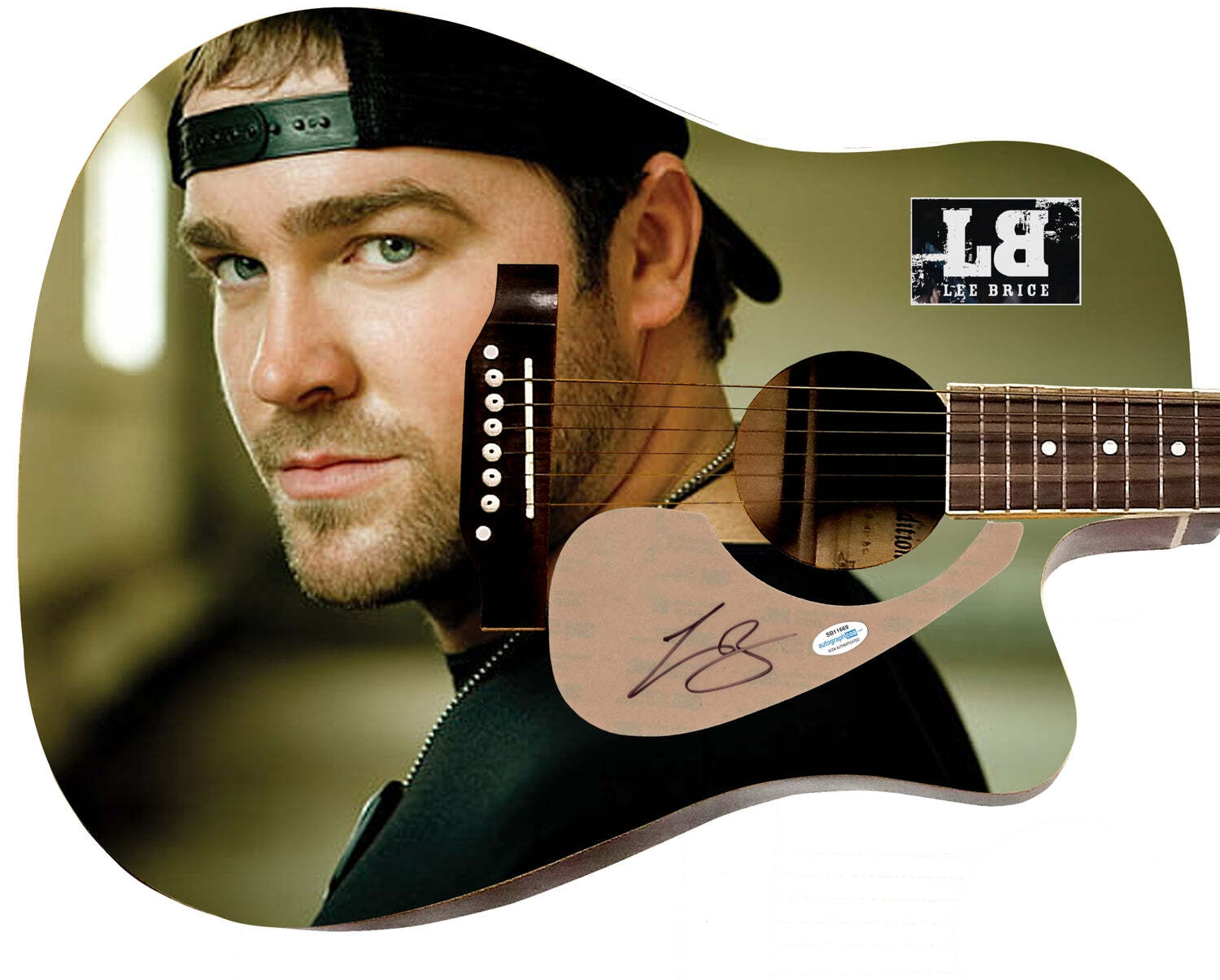 Lee Brice Autographed 1/1 Custom Graphics Photo Guitar | eBay