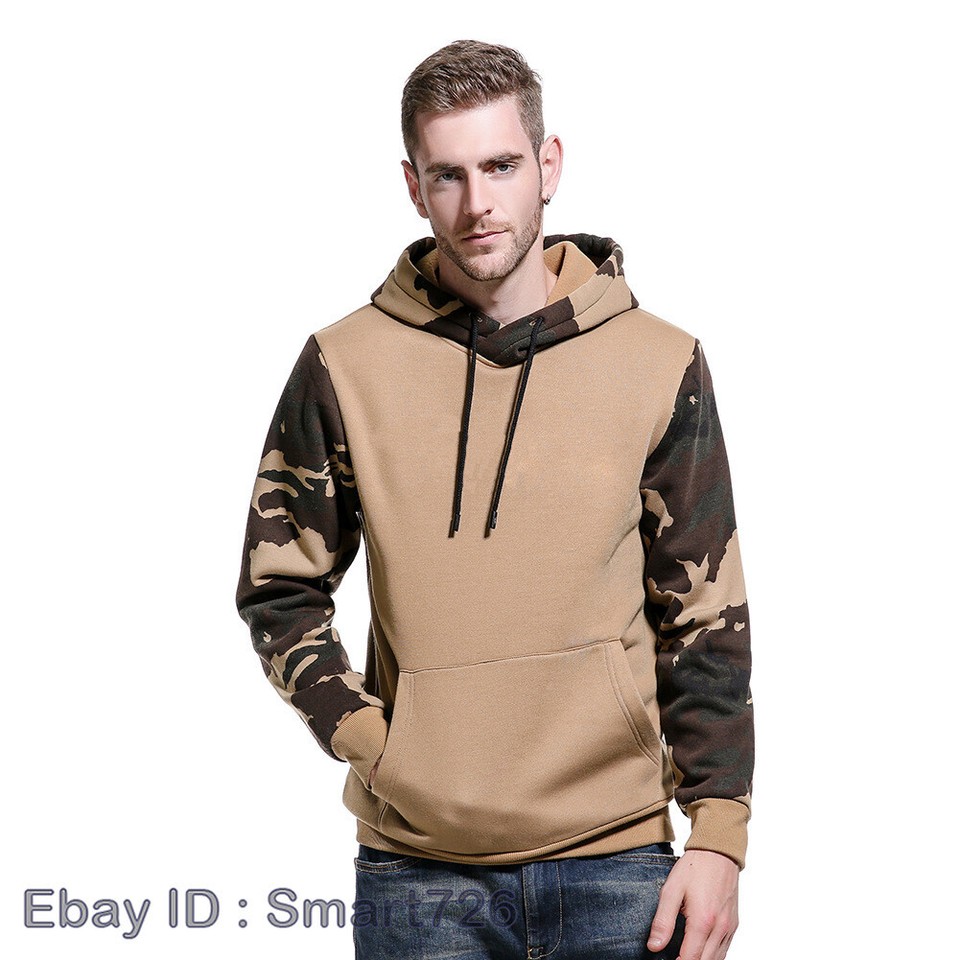 Men Hooded Cotton Camouflage Casual Jacket Parka Army Pullover Pocket ...