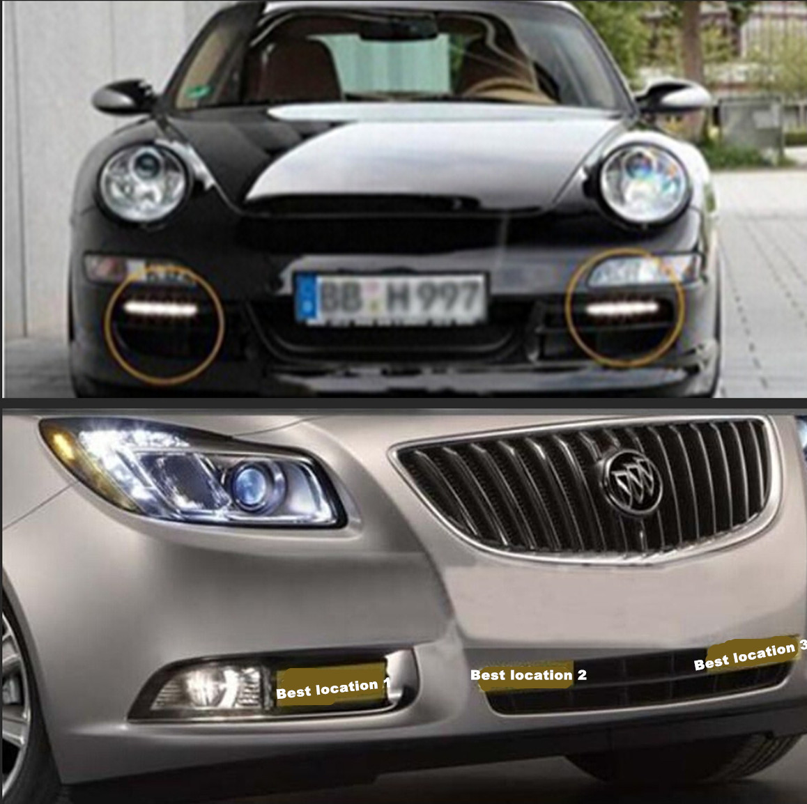 1 Pair Car Daytime Running Light DRL Daylight 8 LED Euro Fog Lamp Day ...