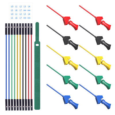 10PCS Mini Grabber SMD IC Test Hook Clip Silicone Jumper Wire for Logic ...