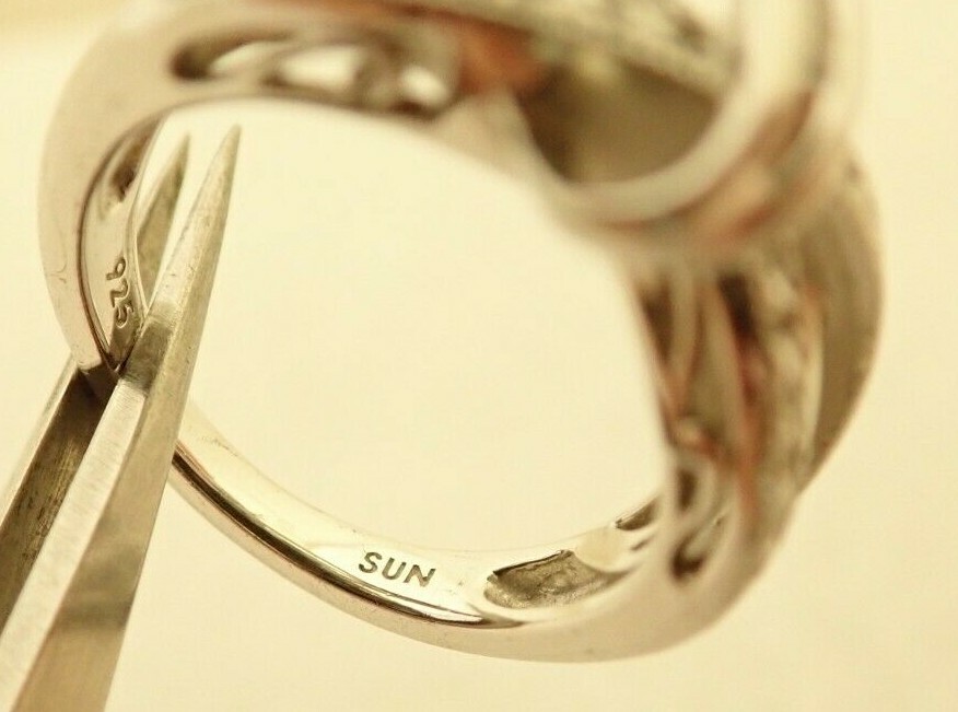 Baguette & Round Diamond Sterling Silver SUN Band Ring Sz 7 | eBay