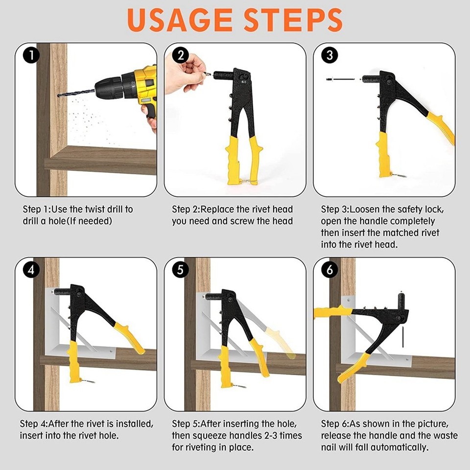 2X(Thread Insertion Rivet Pliers Core-Pulling Rivet Hand Tools DIY ...