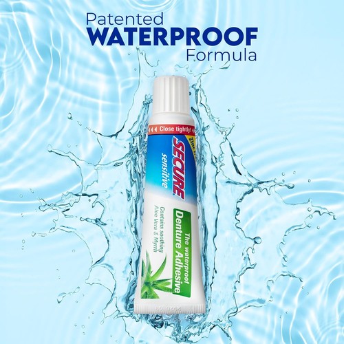 Secure Sensitive Denture Adhesive with Aloe Vera & Myrrh ? 12-Hour Max ...