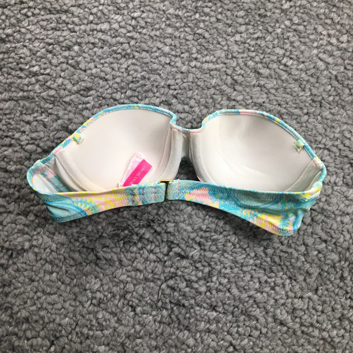 Victoria's Secret Womens Strapless Bikini Top Size 32B Blue Victoria's Secret Womens Strapless Bikini Top Size 32B Blue