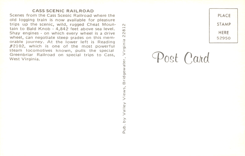 Cass Railroad Various Scenes America's Most Rugged Route Vtg Postcard ...