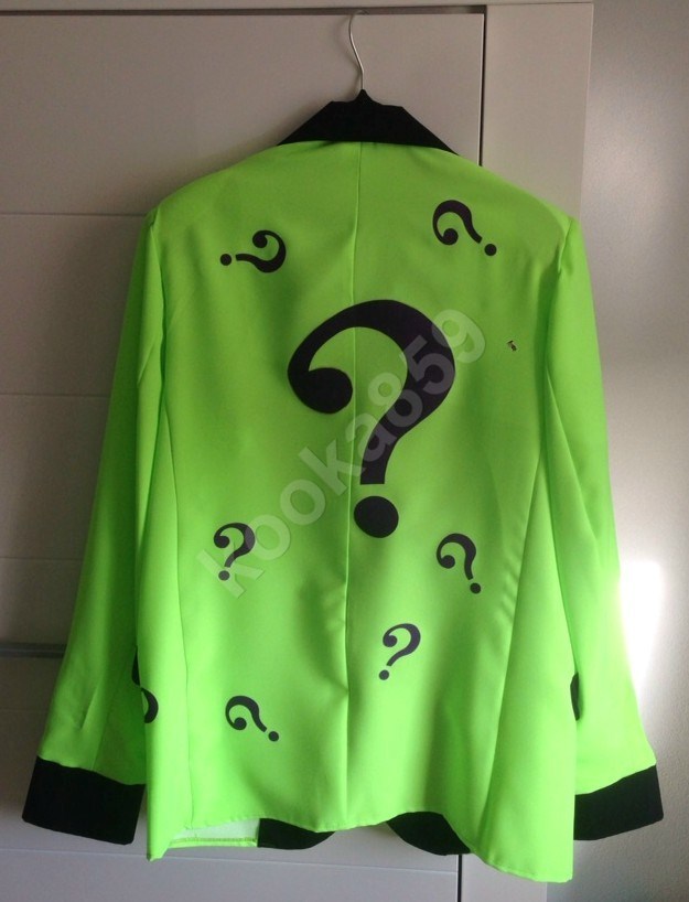 RIDDLER COSTUME QUESTION MARK SYMBOL Large Iron on patch Arkham Asylum ...