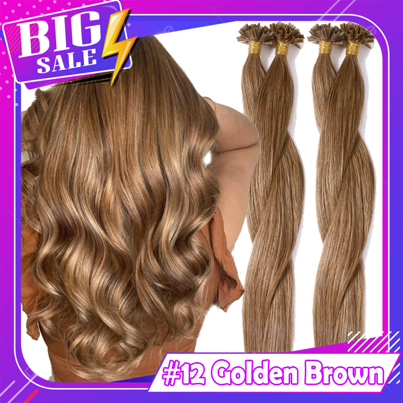 Pre Bonded U-Tip Nail Keratin 100% Remy Human Hair Rxtensions 0.5g/s ...