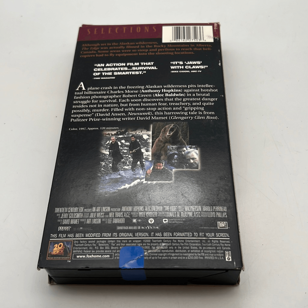 The Edge (VHS, 1998) Selections Anthony Hopkins Alec Baldwin ...