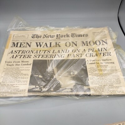 New York Times Monday July 21 1969 MAN WALK ON MOON 🌙 | eBay